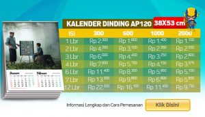 Cetak Kalender Murah Rp 900 / Pcs. Bisa diskon lagi lho!