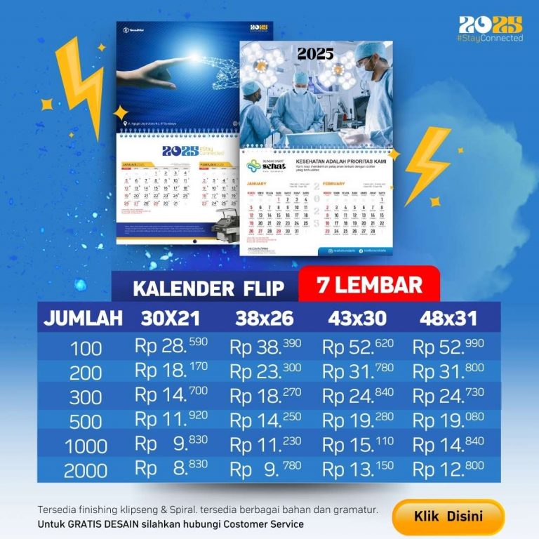 Cetak Kalender Murah Rp 900 / Pcs. Bisa diskon lagi lho!